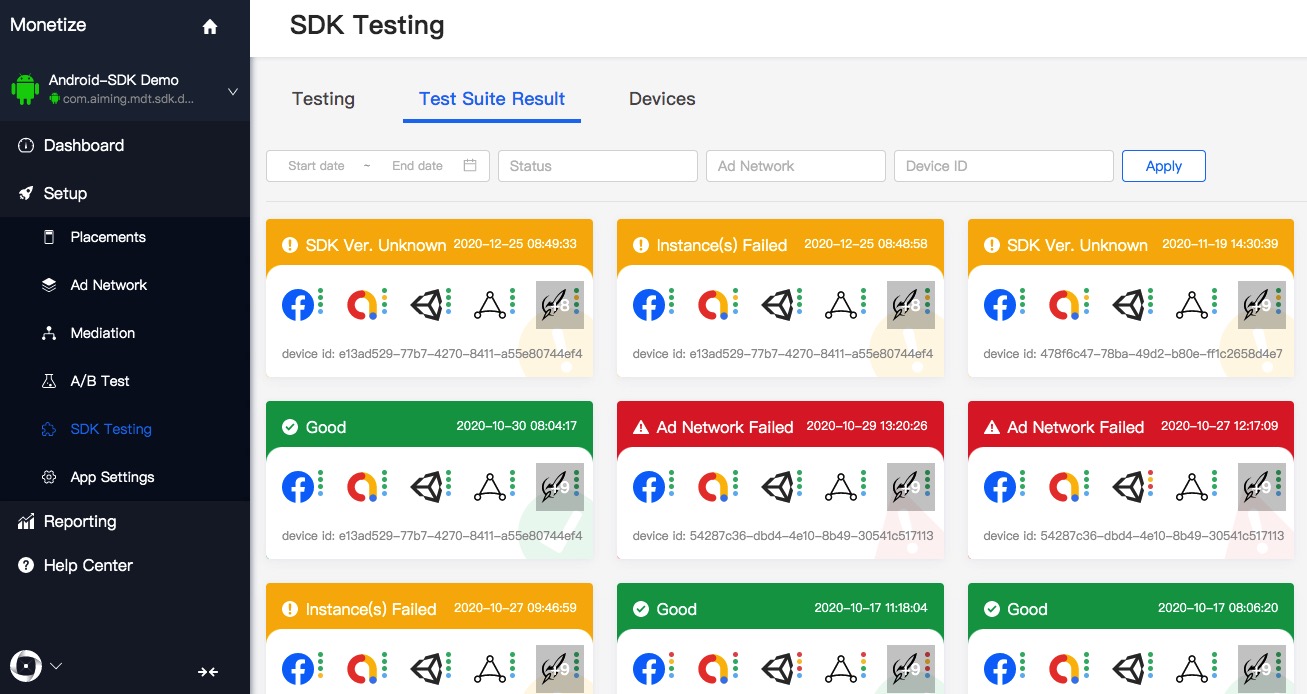 Test Suite – Help Center-OpenMediation